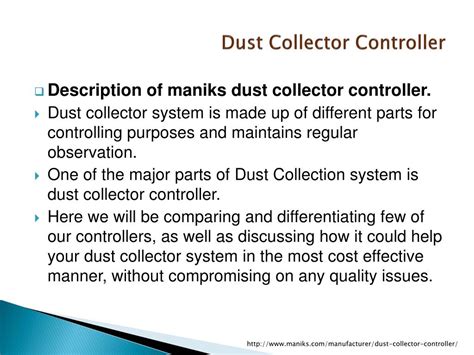Ppt High Quality Dust Collector Controller For Bag Filter By Maniks Powerpoint Presentation