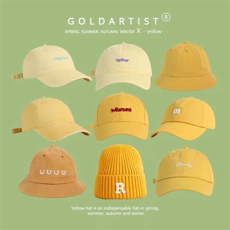 หมวกเบสบอลสีเหลืองเรียบง ่ ายและทันสมัยหมวกกันแดดกลางแจ ้ ง Shopee Thailand