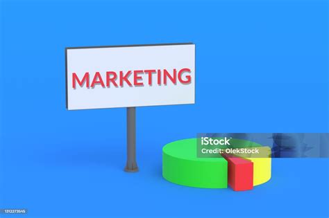 단어 마케팅과 광고판 근처 원형 차트 회사의 재무 성과에 대한 보고 작업의 결과입니다 이익 구매 손실 판매에 대한 정보 3d 렌더 3차원 형태에 대한 스톡 사진 및 기타