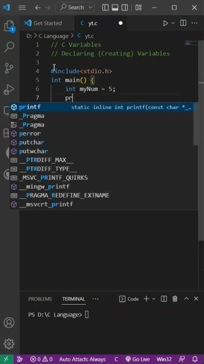 declaring variables in c language c language beginner youtubeshorts
