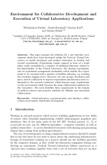 Pdf Environment For Collaborative Development And Execution Of