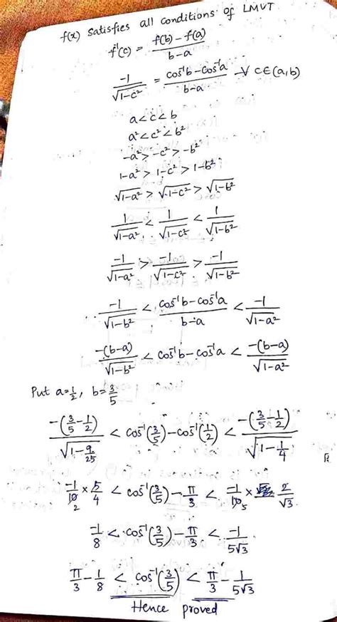 Lagranges Mean Value Theorem Hand Written Notes In  Format