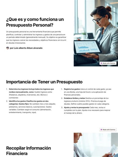 Que Es Y Como Funciona Un Presupuesto Personal Pdf Presupuesto Dinero