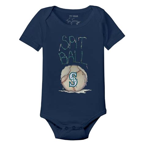 Infant Seattle Mariners Tiny Turnip Navy Spit Ball Bodysuit