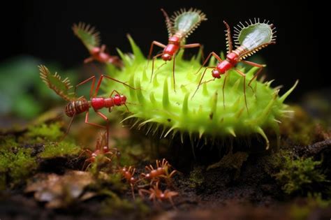 Premium Ai Image Venus Flytrap With Multiple Captured Insects Created