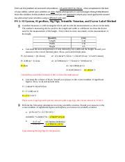 Unit 1 Problem Set Dimensional Analysis Significant Figures Doc Print Out The Problem Set And