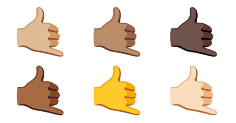 🤙 Shaka Emojis 🤙🏻 🤙🏼 🤙🏽 🤙🏾 🤙🏿