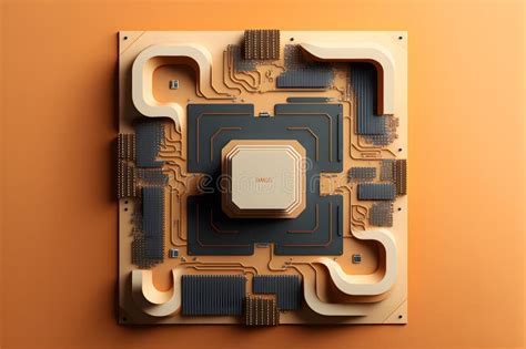 CPU Processor With Modern Futuristic Technology Appearance Neural Network Generated Art Stock