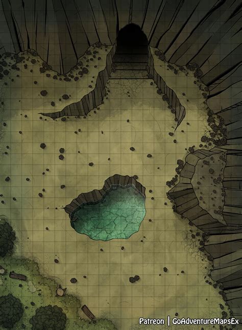 OC Art Cave Entrance Battle Map 22x30 R DnD