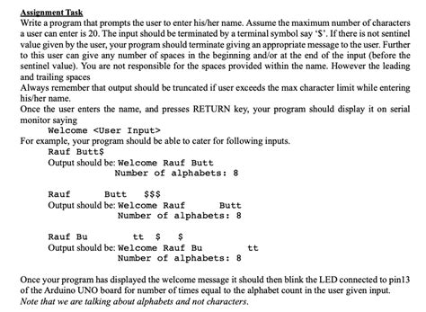 Assignment Task Write A Program That Prompts The User Chegg