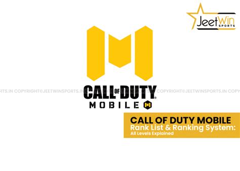 Call Of Duty Mobile Rank List And Levels Guide