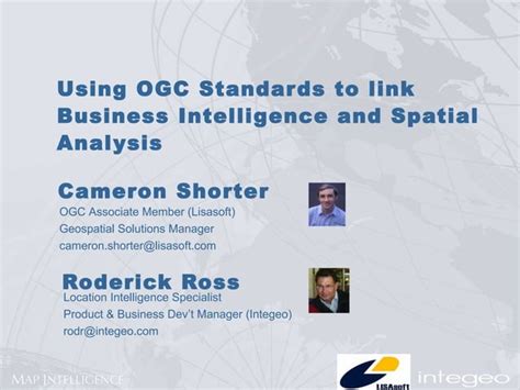Using Ogc Standards To Link Bi And Spatial Ppt