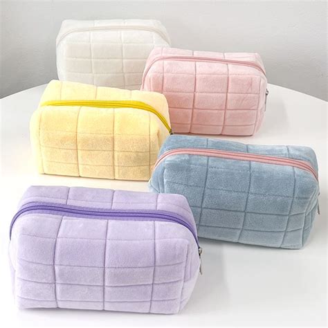 봉글리 빠른배송11할인 몽글 화장품 다용도 파우치 가방 5color 벨루아소재 메이크업 필통 생리대 여성용품 지갑 보관