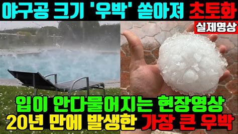야구공 크기 우박 쏟아져 초토화 입이 안 다물어지는 현장 영상 20년 만에 발생한 가장 큰 우박 Youtube
