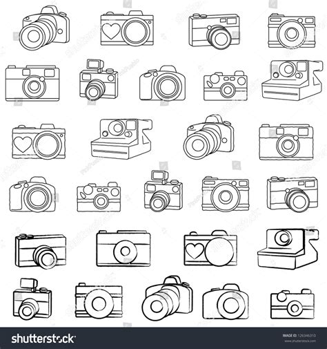 Large Vector Camera Set Three Different Stock Vector Royalty Free Shutterstock