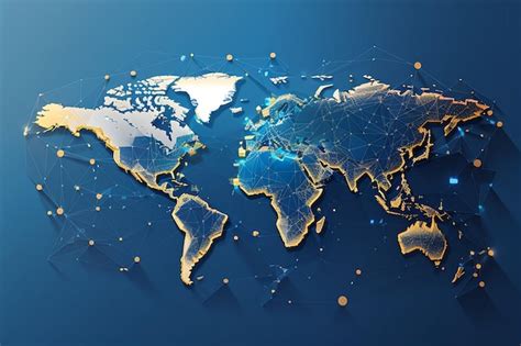 premium ai image polygon world map with blockchain technology peer to