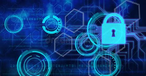 Composition Of Network Of Connections With Online Security Padlocks Stock Illustration