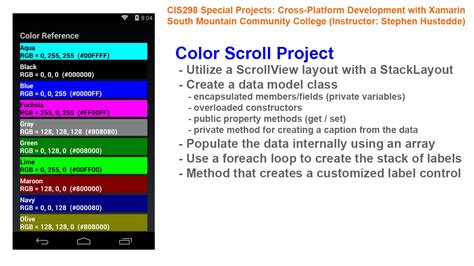 Xamarin C Color Scroll Project YouTube