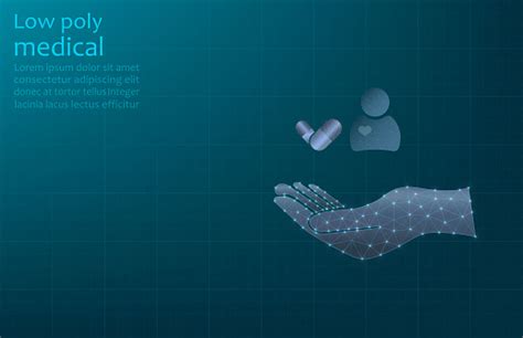 손에 캡슐에 있는 약의 벡터 이미지 낮은 폴리 그림입니다 3차원 형태에 대한 스톡 벡터 아트 및 기타 이미지 3차원 형태 개념 개체 그룹 Istock