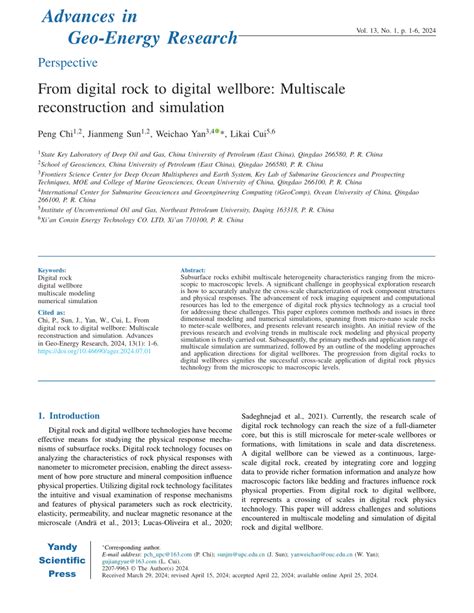 Pdf From Digital Rock To Digital Wellbore Multiscale Reconstruction And Simulation