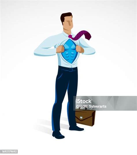 사업가 슈퍼 히어로 벡터 일러스트레이션 젊 고생 사업가 서 용감 하 고 강한 리더십 개념 성공 비유 문제 해결 경영자에 대한 스톡 벡터 아트 및 기타 이미지 Istock