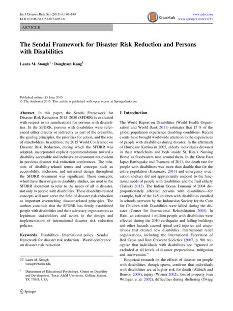 The Sendai Framework For Disaster Risk R Pdf