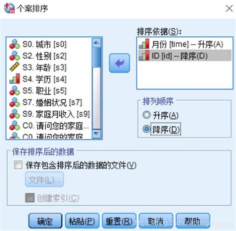 Spss对变量进行排序 卓智网络工作室