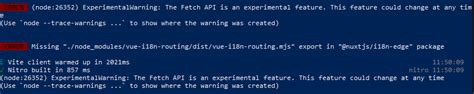 Missing Node Modules Vue I N Routing Dist Vue I N Routing Mjs Export In Nuxtjs I N