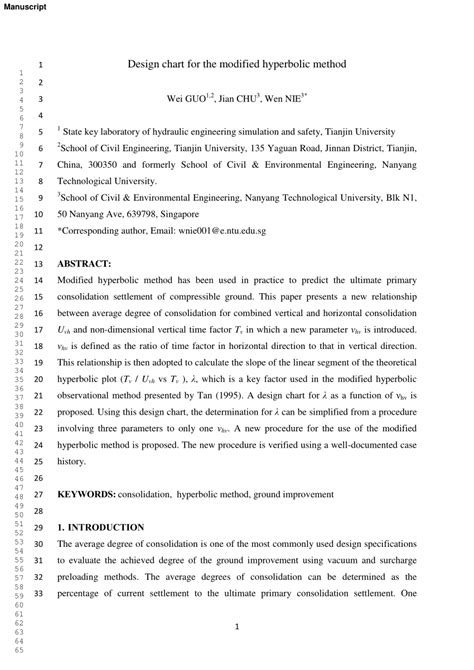 PDF Design Chart For The Modified Hyperbolic Method