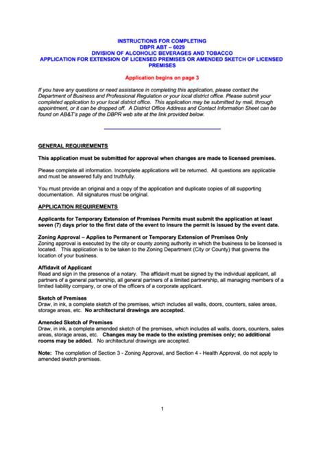 Dbpr Form Abt 6029 Examination Application Printable Pdf Download