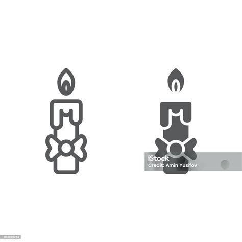 촛불 라인과 문양 아이콘 화재 및 빛 불꽃 기호 벡터 그래픽 흰색 바탕에 선형 패턴 10에 대한 스톡 벡터 아트 및 기타 이미지