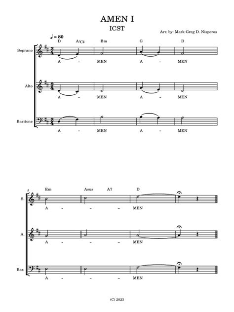 Arranged Choral Piece Amen Pdf