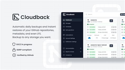 Cloudback Github Backup And Restore · Github Marketplace · Github