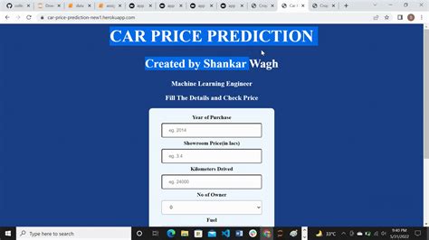 GitHub Shankar297 Used Car Price Prediction