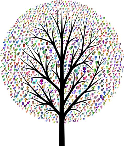 Chromatic Gender Symbols Tree Openclipart