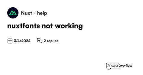 Nuxtfonts Not Working Nuxt