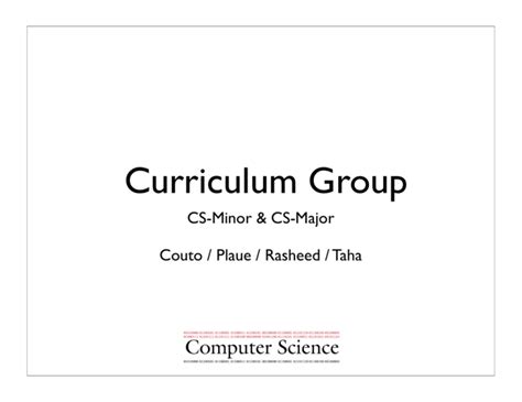 Curriculum Group Computer Science