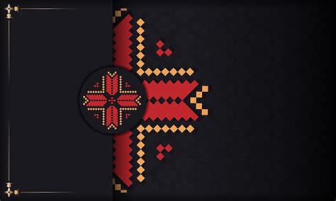 슬로베니아 장식과 텍스트에 대 한 장소 와 검은 색 템플릿 배너 고급스러운 장식이 있는 프린트 레디 엽서 디자인 0명에 대한 스톡 벡터 아트 및 기타 이미지 Istock