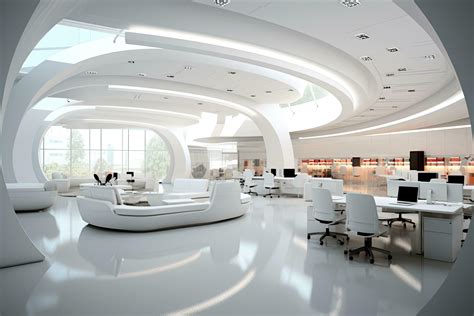 Ai Generated Modern Office Interior Design 3d Rendering Image Of A Modern Office White Open