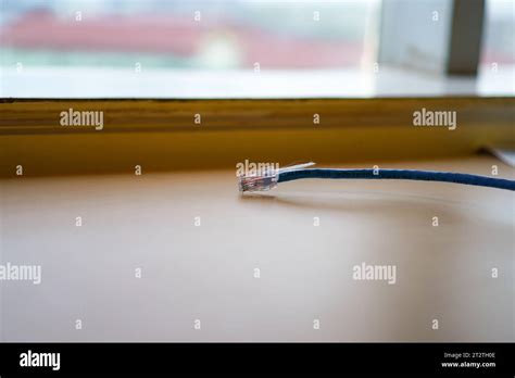 High Resolution Close Up Of Lan Cable And Rj45 Connector For Seamless Internet Connection Stock