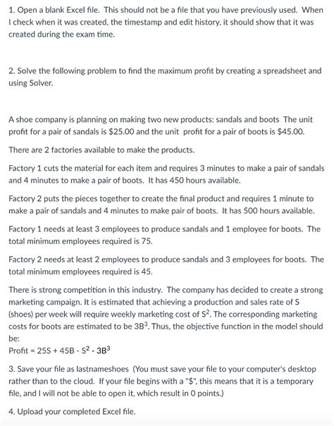 Solved Open A Blank Excel File This Should Not Be A File Chegg Com