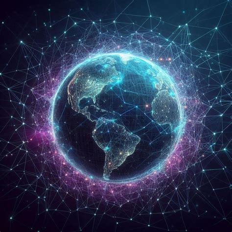 Premium Photo Global Technology Earth Network Connection Background