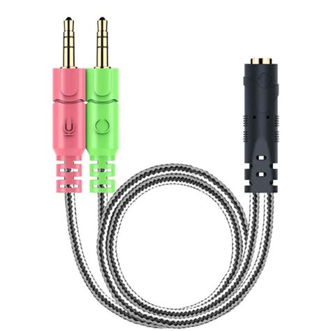 Headset Splitter Cable For Pc 3 5mm Jack Headphones Adapter Bd