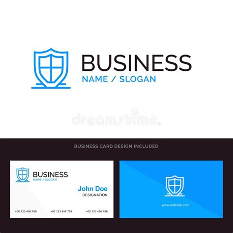 Internet Protection Safety Security Shield Blue Business Logo And Business Card Template