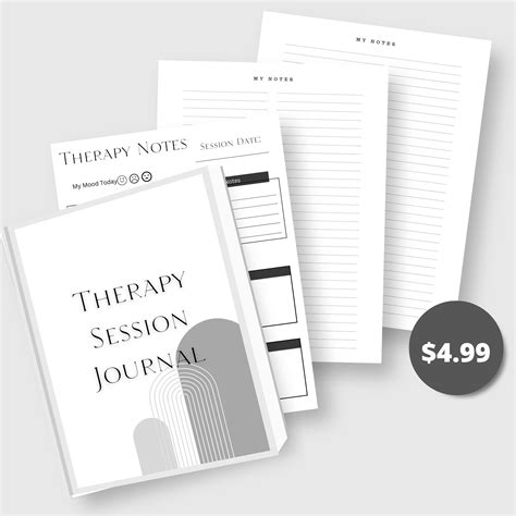 Therapy Session Notes Journal Printable Etsy