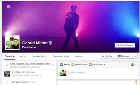 Gerald Milton Gets Verified On Facebook Musicradio Nigeria