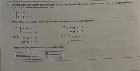 solved 7 write the system of equations corresponding to the