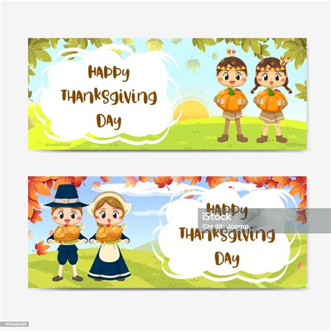 소녀 단풍 나무 잎과 호박과 함께 행복한 추수 감사절 카드 가을에 대한 스톡 벡터 아트 및 기타 이미지 가을 겨울 계절 Istock