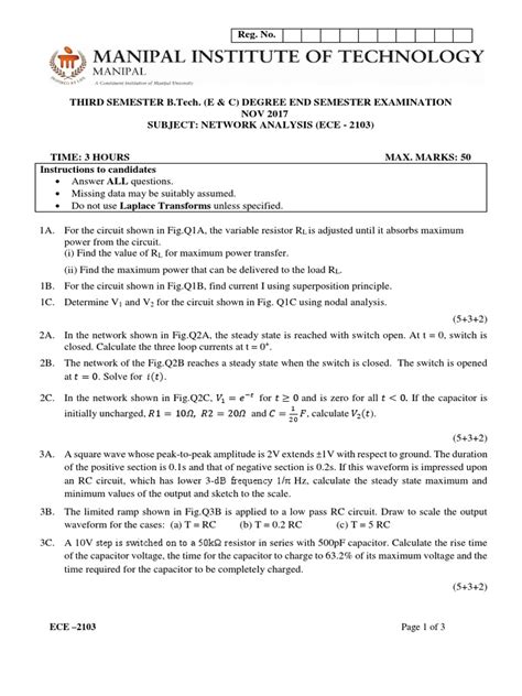 Network Analysis Ece 2103 Pdf Electrical Engineering