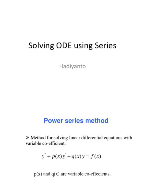 solving ode using series download free pdf power series analytic